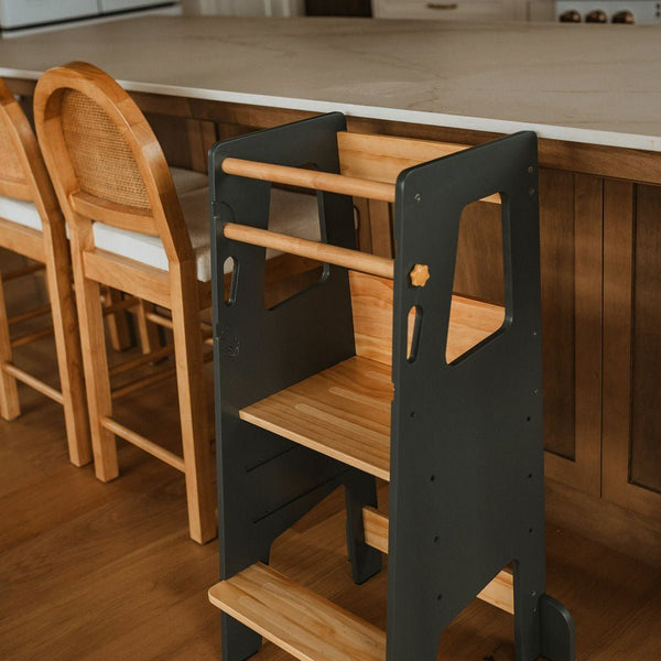 Learning Tower Kitchen Helper Stool Dark Grey
